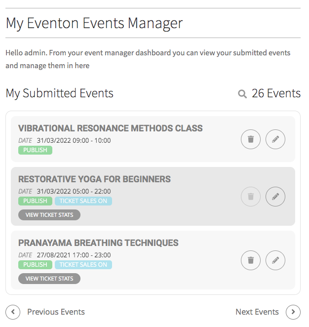 Action User - EventON - EventON
