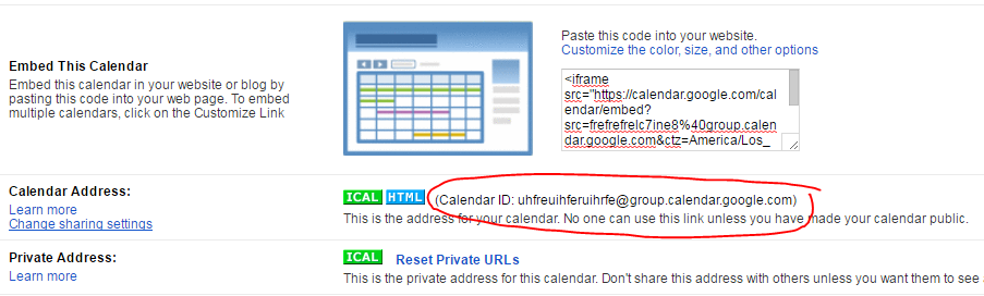 Make Google Calendar Public And Calendar ID Documentation