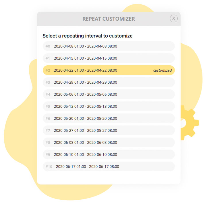 Repeat Customizer - EventON - EventON